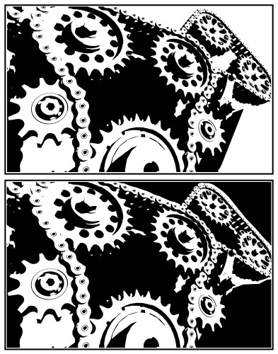 Gear chain drive mechanism Royalty Free Vector Image