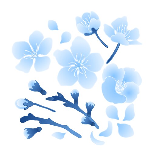 Watercolor hand painted design with blue bouquet Vector Image