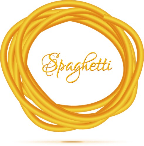 Realistic twisted spaghetti pasta circle frame Vector Image
