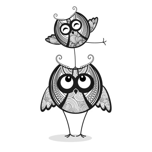 Two owls on the branch Royalty Free Vector Image