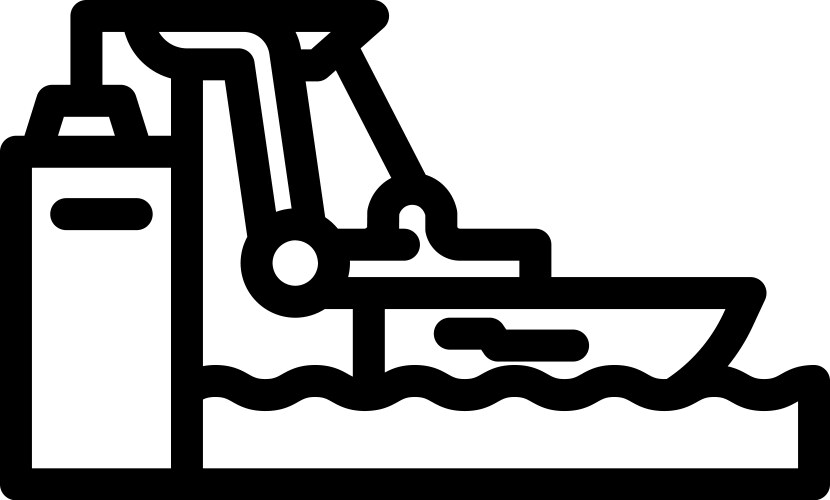 Wave plant tidal power isometric icon Royalty Free Vector