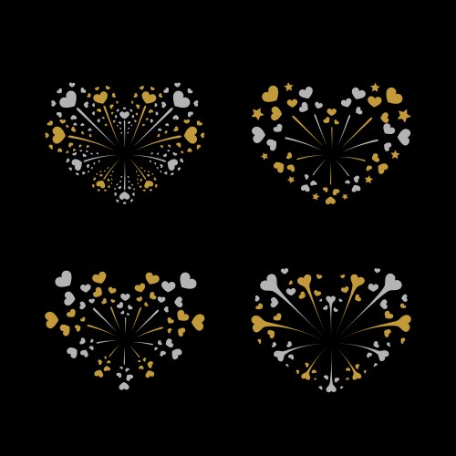 Sparkle gold stars set isolated transparent Vector Image