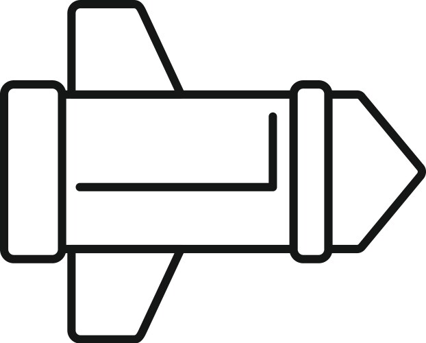 Military rocket missile weapon bomb delivering Vector Image