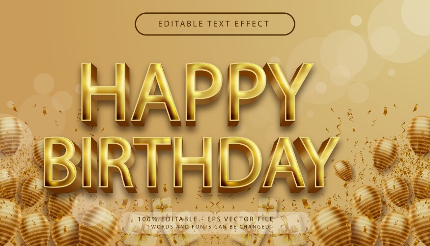 Happy Birthday Text Gold Vector Images (over 12,000)