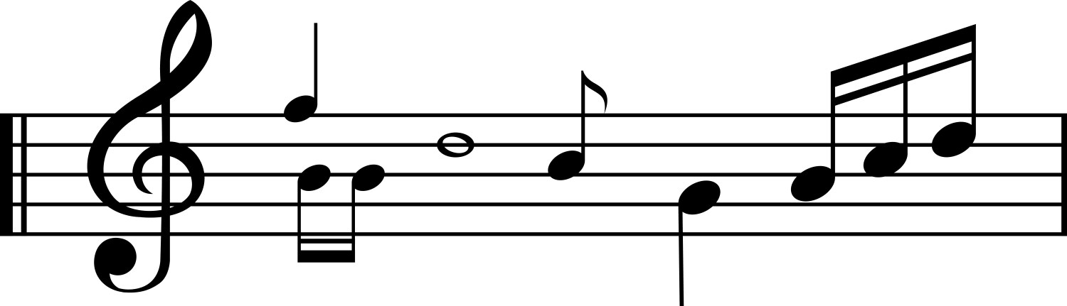 Music notes on scale Royalty Free Vector Image