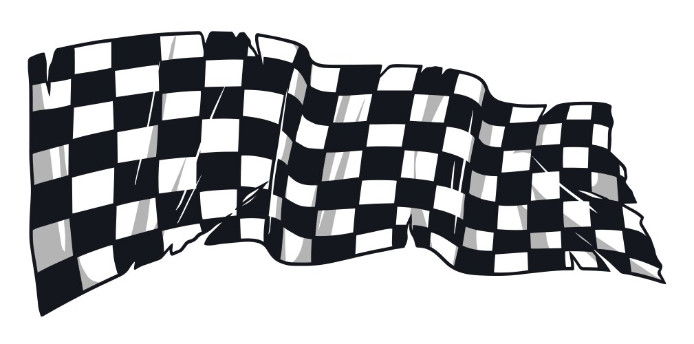 Racing flag vintage emblem monochrome Royalty Free Vector