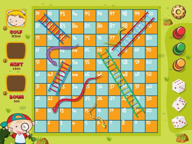 Snake ladder board game Royalty Free Vector Image