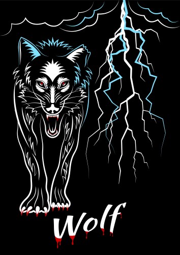 Hand drawn of cartoon wolf leader Royalty Free Vector Image