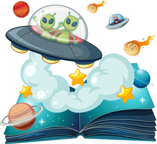 Kids on a book Royalty Free Vector Image - VectorStock