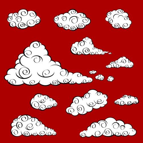 Cloud graphic design a set clouds in sky Vector Image