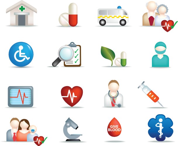 Doctor and medical person cartoon set Royalty Free Vector