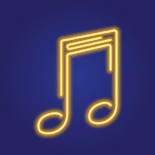 Neon glowing green music note Royalty Free Vector Image