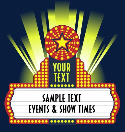 Theater marquee sign Royalty Free Vector Image