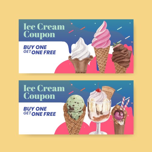 Ice cream cards Royalty Free Vector Image - VectorStock
