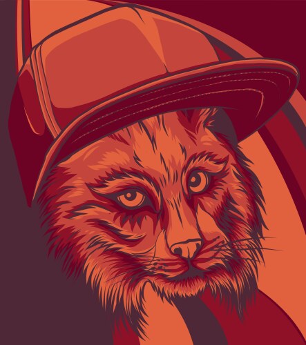 Lynx abstract neon multicolored portrait Vector Image