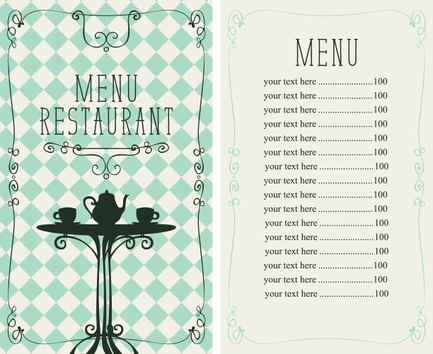 Cartoon chef presenting restaurant menu on board Vector Image