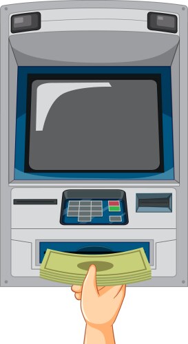 Cartoon atm machine Royalty Free Vector Image - VectorStock