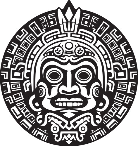 Ancient aztec cultural symbols preserved drawing Vector Image