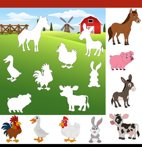 Education counting game of farm animals Royalty Free Vector
