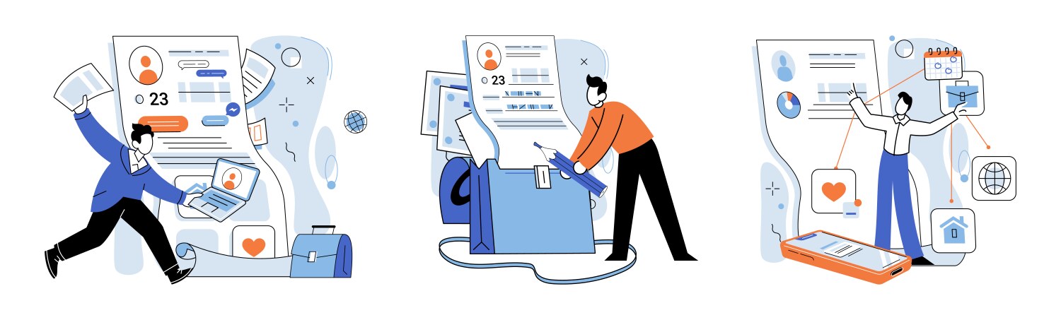 Personal profile user-friendly interfaces make Vector Image