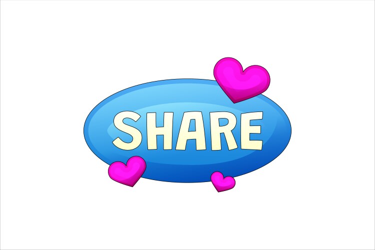 Share social media sticker design Royalty Free Vector Image