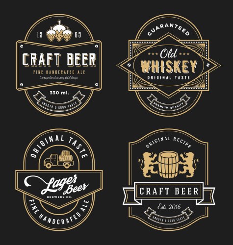 Premium beer label design Royalty Free Vector Image