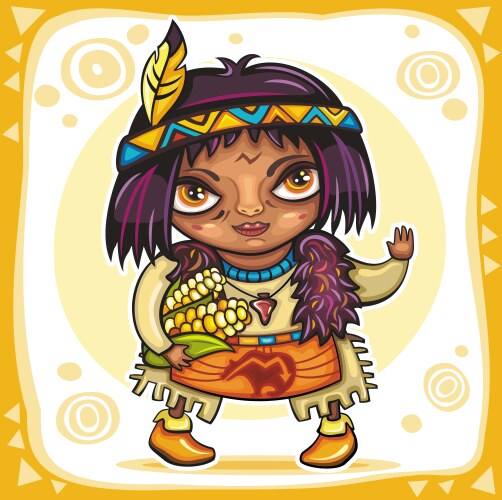 Indian apache girl Royalty Free Vector Image - VectorStock