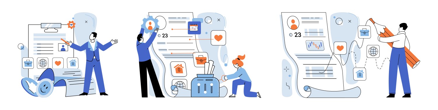 Personal profile user-friendly interfaces make Vector Image