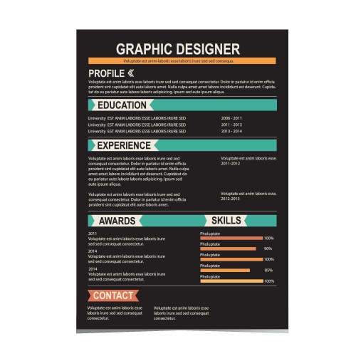 Resume template cv creative background Royalty Free Vector