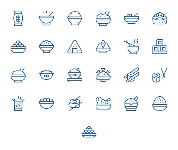 Rice Icon Set - 24 Thin Line Icons – Royalty-Free Vector | VectorStock