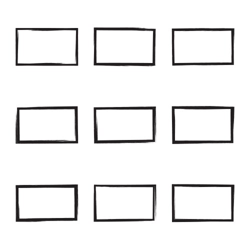 Doodle frames rectangle hand drawn borders Vector Image