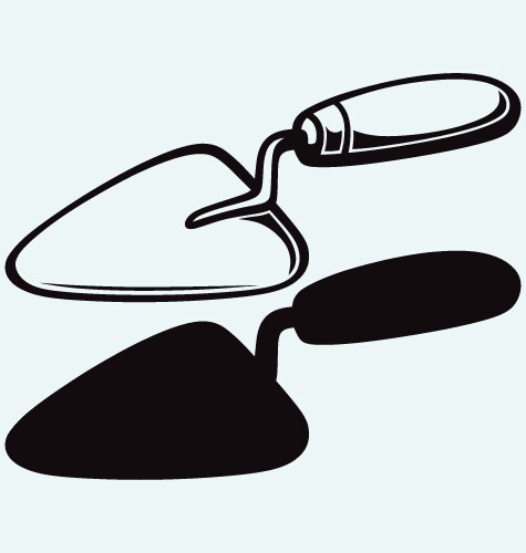 Construction trowel cement cartoon Royalty Free Vector Image