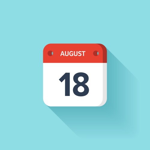 Calendar icon day 8 august date days year Vector Image