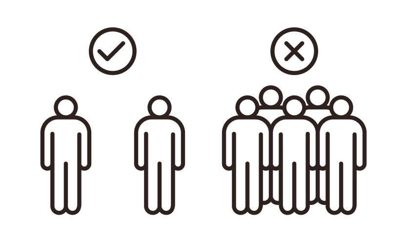 Persons talking social distance line style icon Vector Image