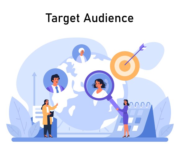 Target audience concept flat Royalty Free Vector Image
