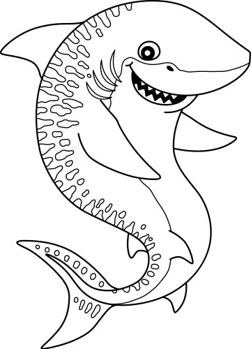 Megamouth shark isolated coloring page for kids Vector Image