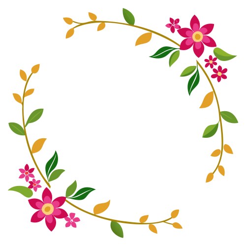 Floral corner frame modern minimalist clipart Vector Image