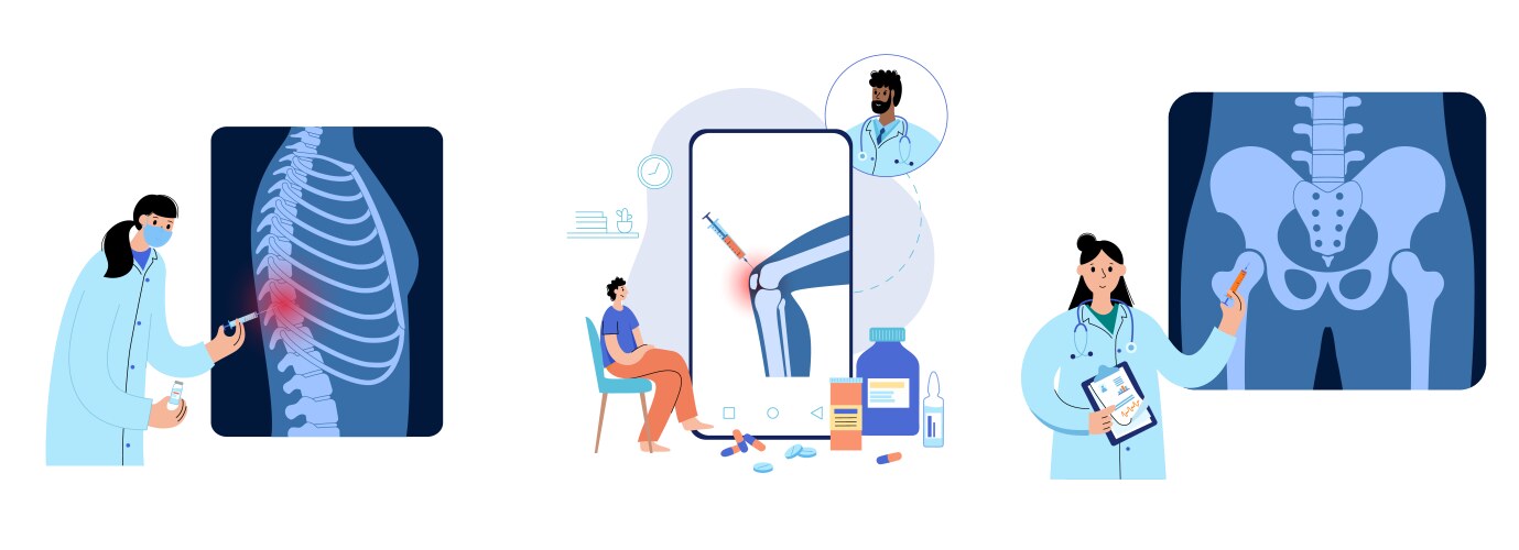 Hip joint injection Royalty Free Vector Image - VectorStock