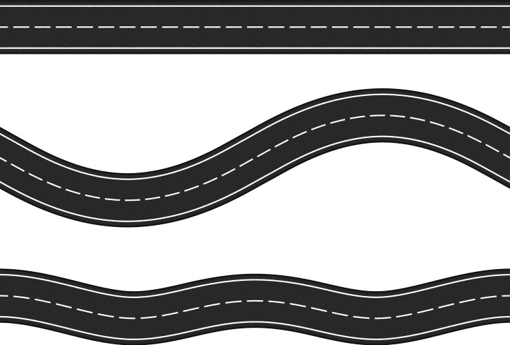 Roads with white stripes Royalty Free Vector Image