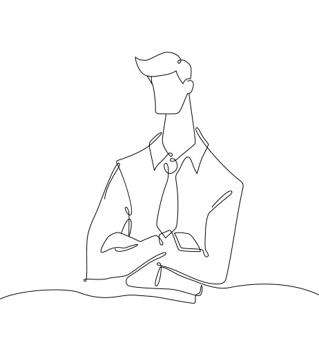 Business management concept one line drawing Vector Image