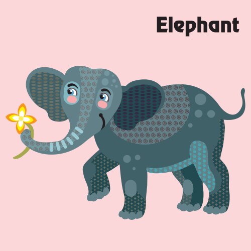 Cartoon elephant safari animal character – Royalty-Free Vector ...