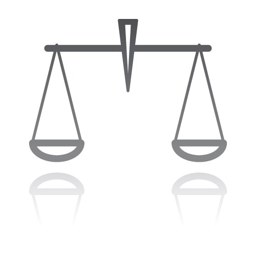 Weight balance symbol libra or law identity one Vector Image