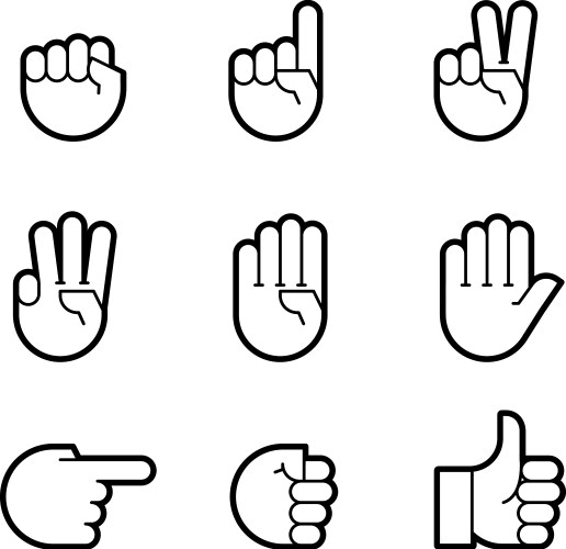 Hand signals Royalty Free Vector Image - VectorStock