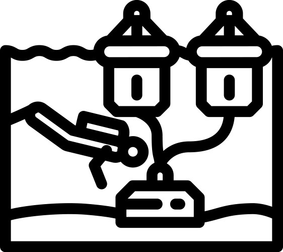 Wave farm installation tidal color icon Royalty Free Vector