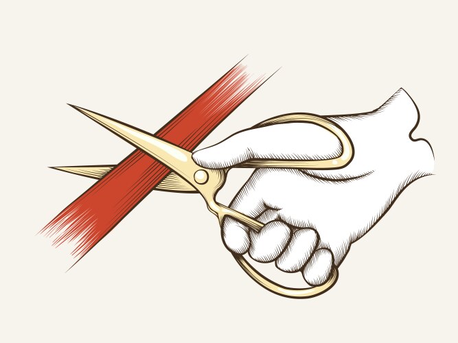 Cutter knife and scissors symbol Royalty Free Vector Image