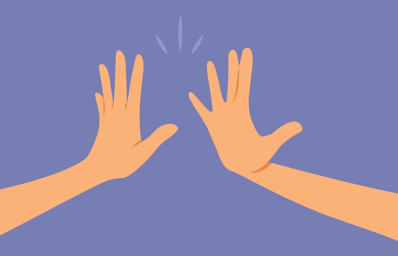 Woman counting showing five fingers cartoon Vector Image