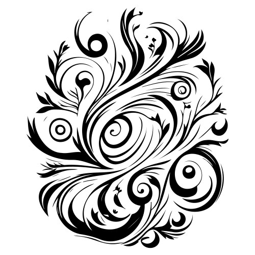 Royal swirls flower sketch Royalty Free Vector Image