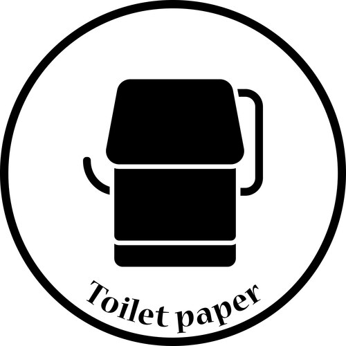 Toilet paper roll icon outline wc restroom Vector Image