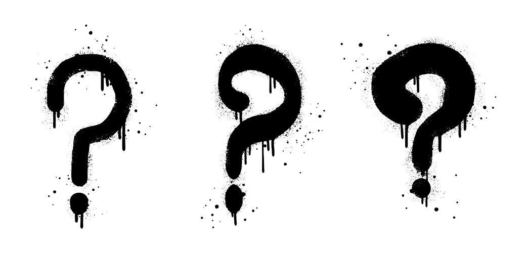 Set of spray painted graffiti question marks Vector Image
