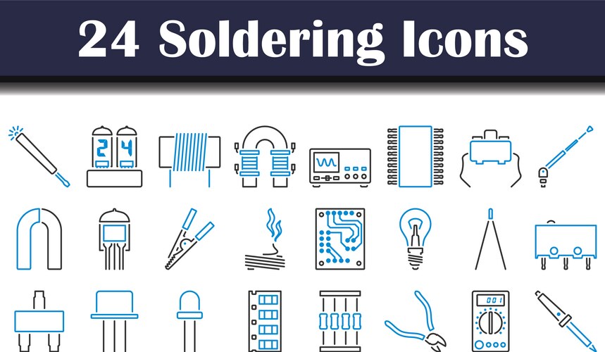 Soldering icon set Royalty Free Vector Image - VectorStock